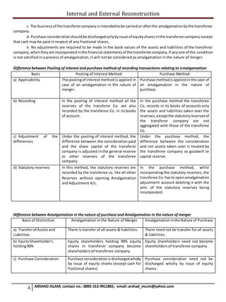Internal & external recounstruction | DOCX | Mergers and Acquisitions ...