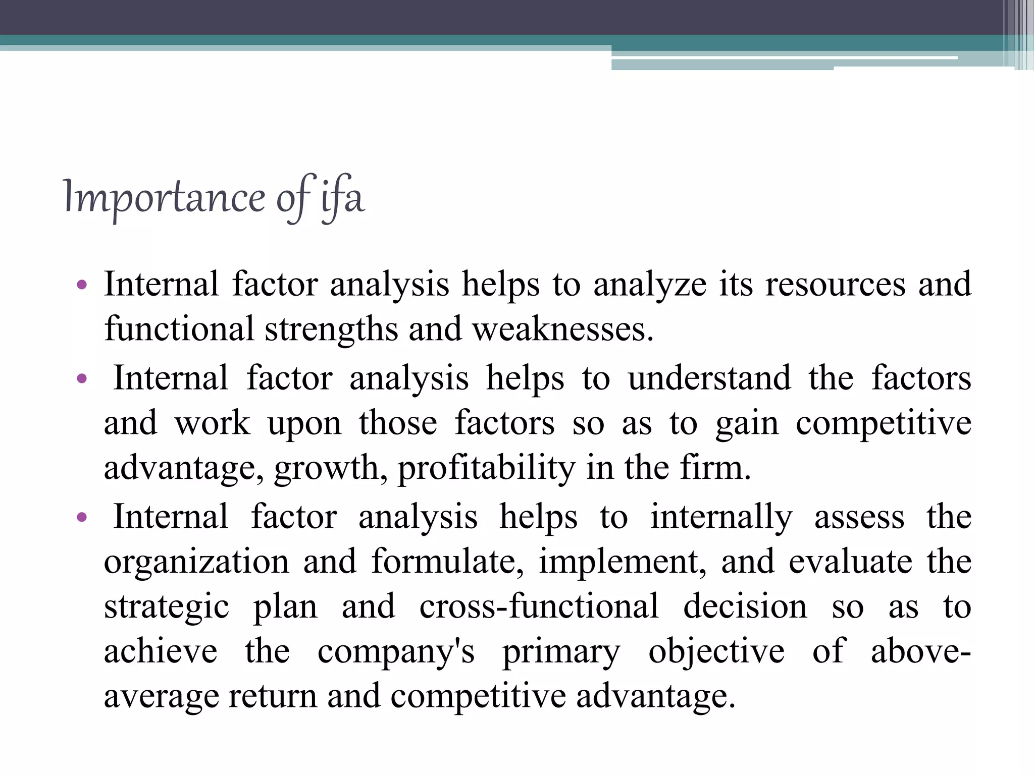 Internal factor analysis | PPTX