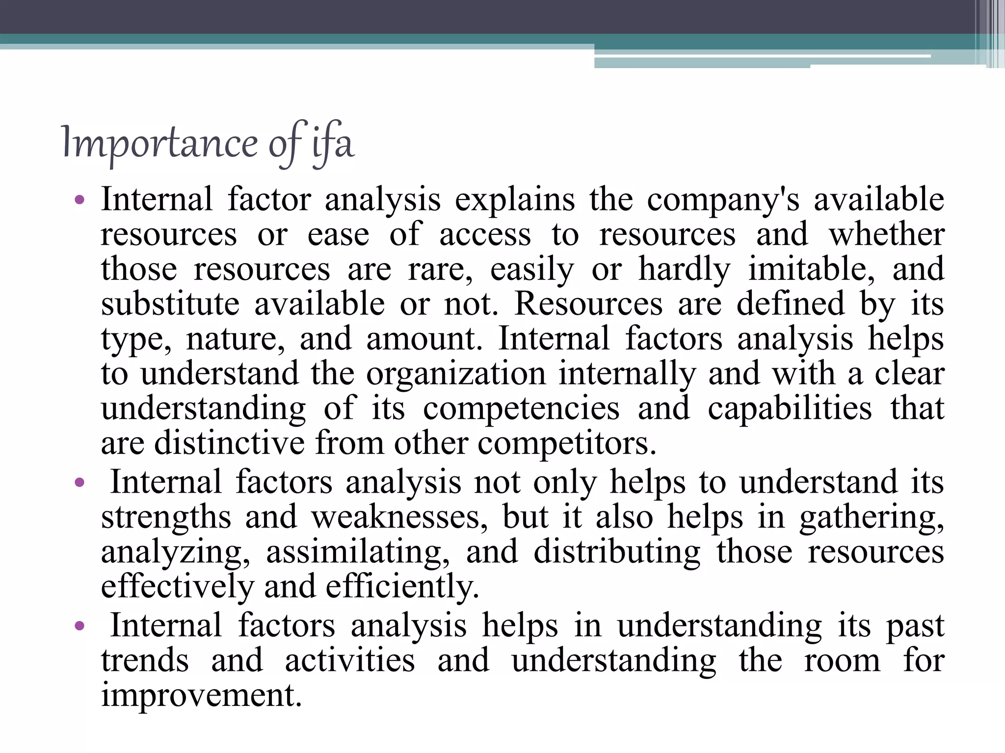 Internal factor analysis | PPTX