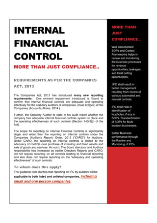 Internal financial control | PDF