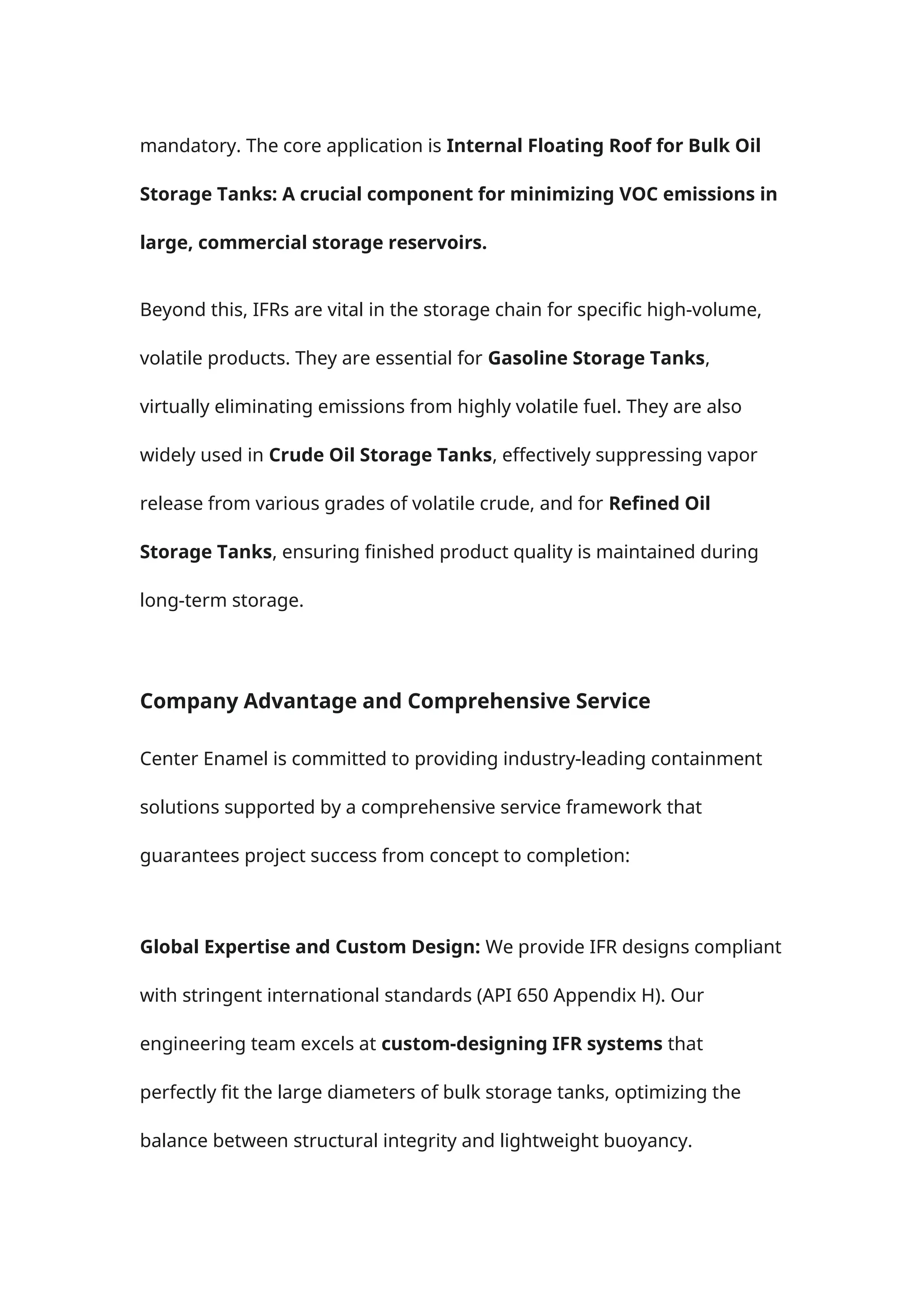 Internal Floating Roof for Bulk Oil Storage Tanks A Crucial Component for Minimizing VOC ...