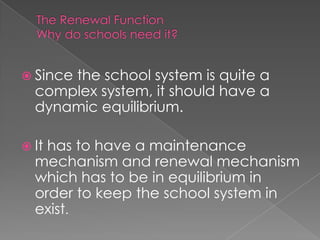 Internal functions of the school system | PPTX
