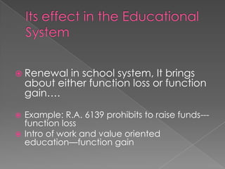 Internal functions of the school system | PPTX