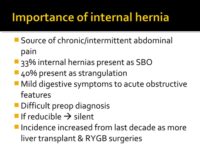 Internal hernia | PPT | Surgery | Medical Health