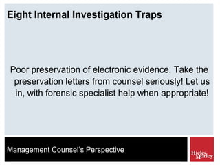Internal investigation traps | PPT