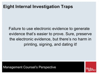 Internal investigation traps | PPT