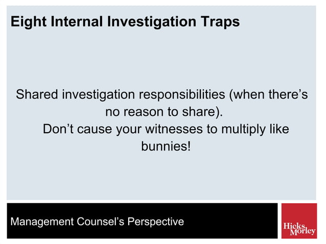 Internal investigation traps | PPT