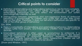 Internalising and Externalizing Behaviours | PPTX
