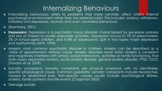 Internalising and Externalizing Behaviours | PPTX