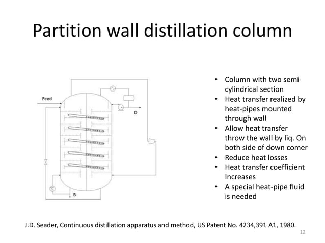 Internally heat integrated distillation column for close boiling mixure ...