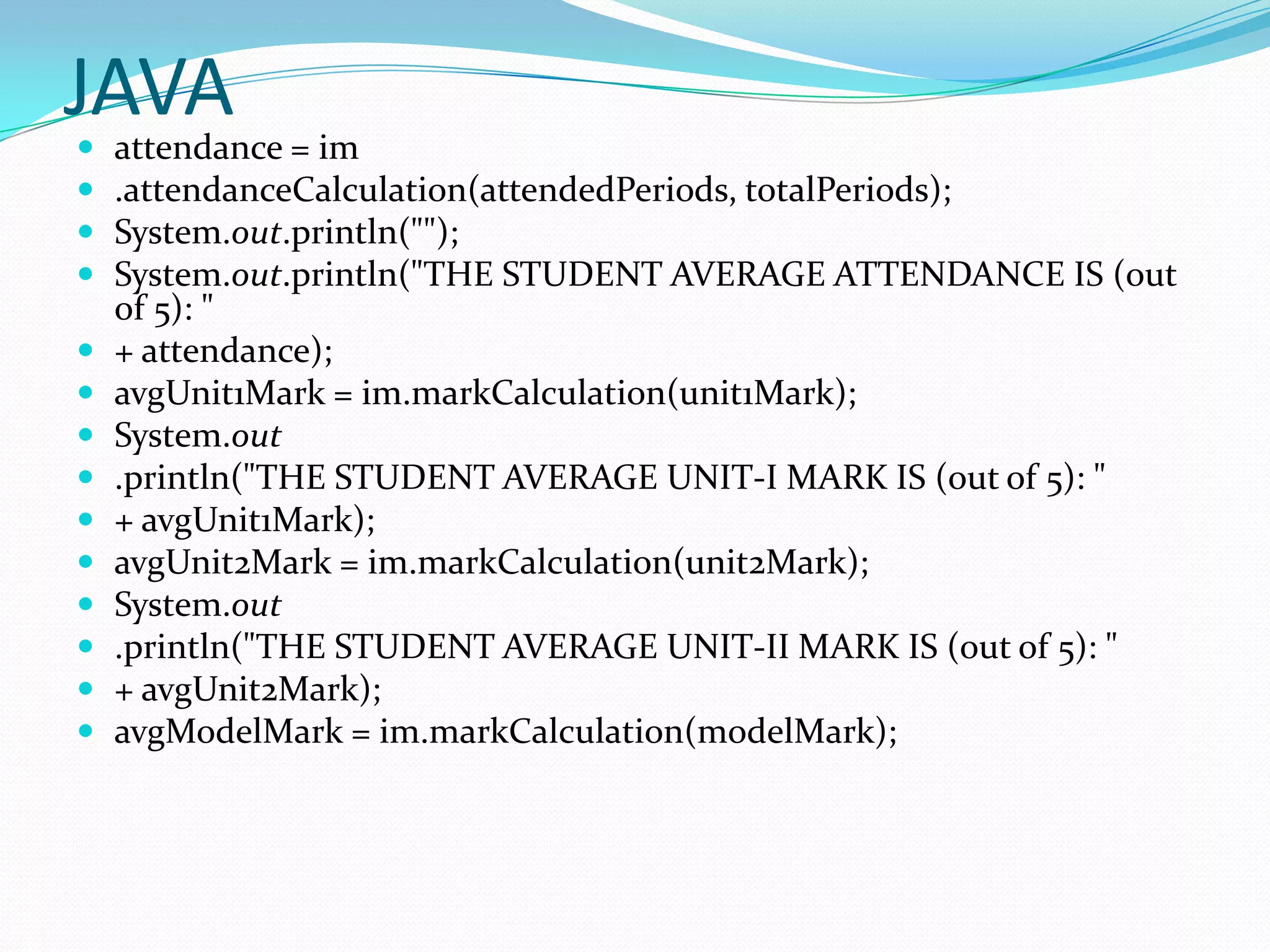 Internal mark calculator | PPT