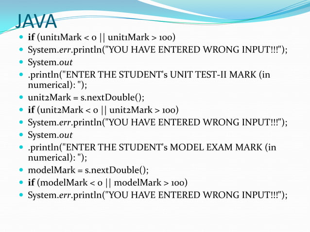 Internal mark calculator | PPT