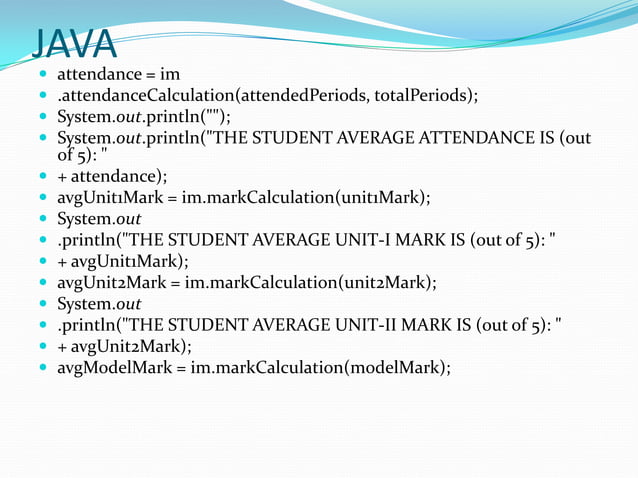 Internal mark calculator | PPT