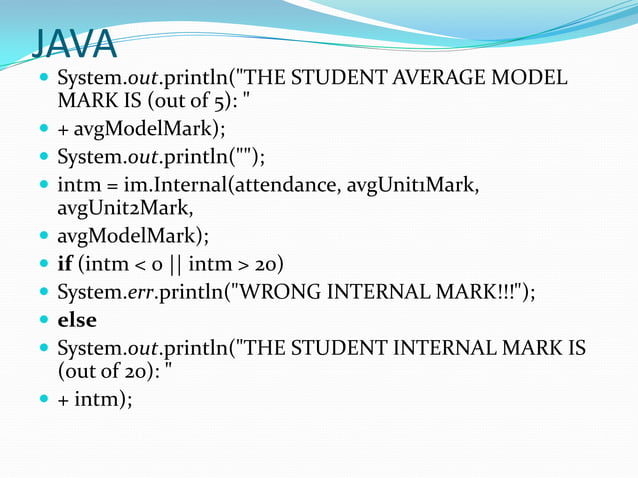 Internal mark calculator | PPT