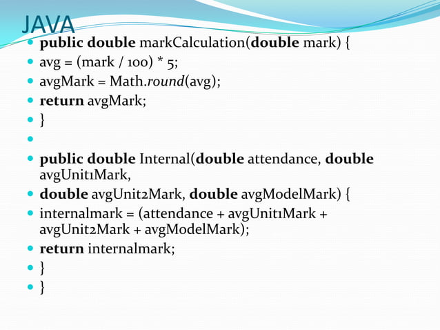 Internal mark calculator | PPT