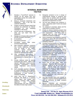 Internal marketing tactics list | PDF