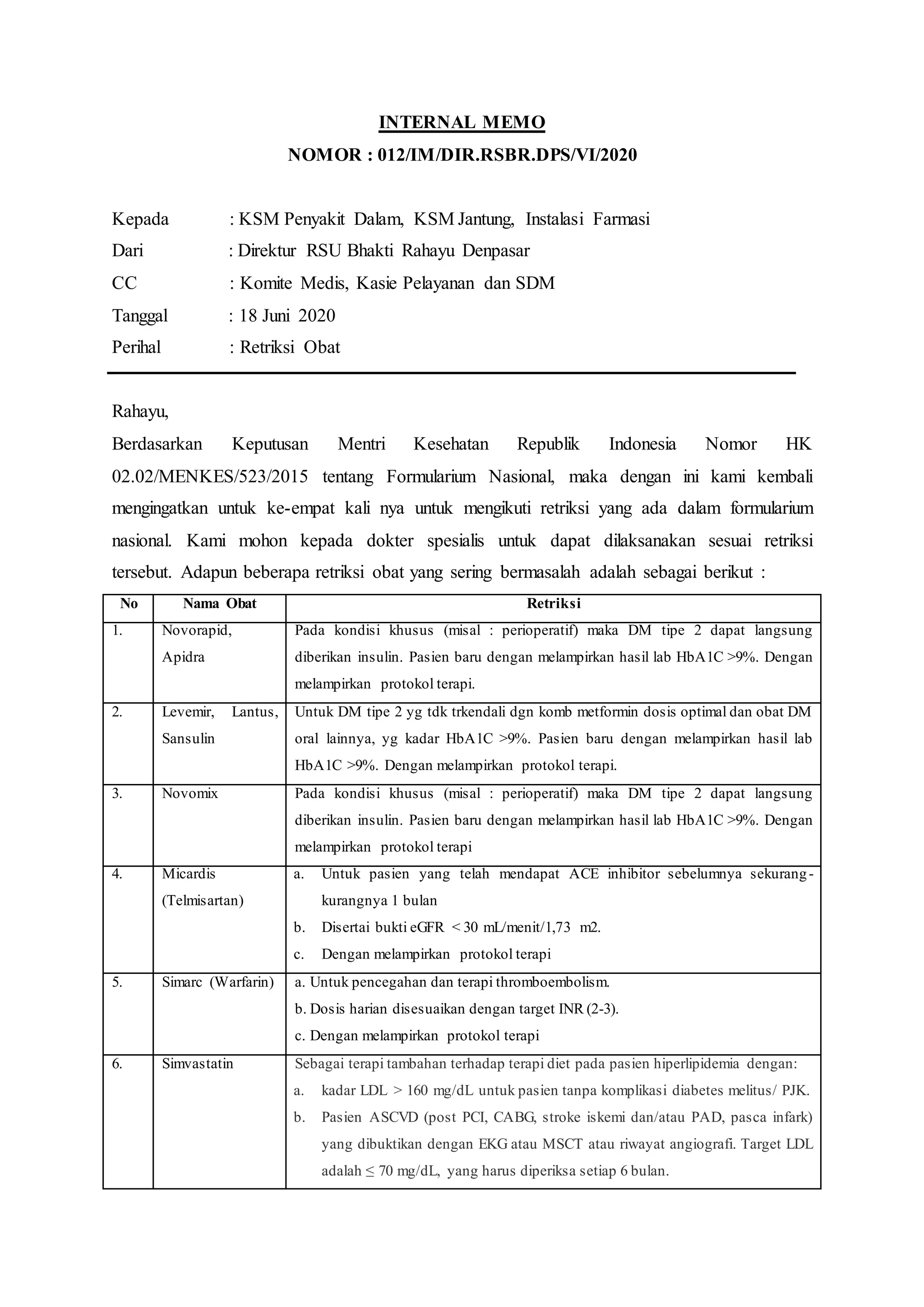 Internal memo retriksi obat (2) (2) | DOCX