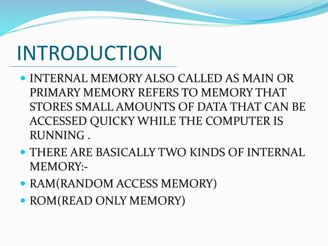 Internal memory ppt1 | PPT