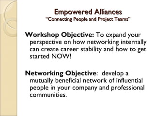 Internal Networking Workshop Slides | PPT