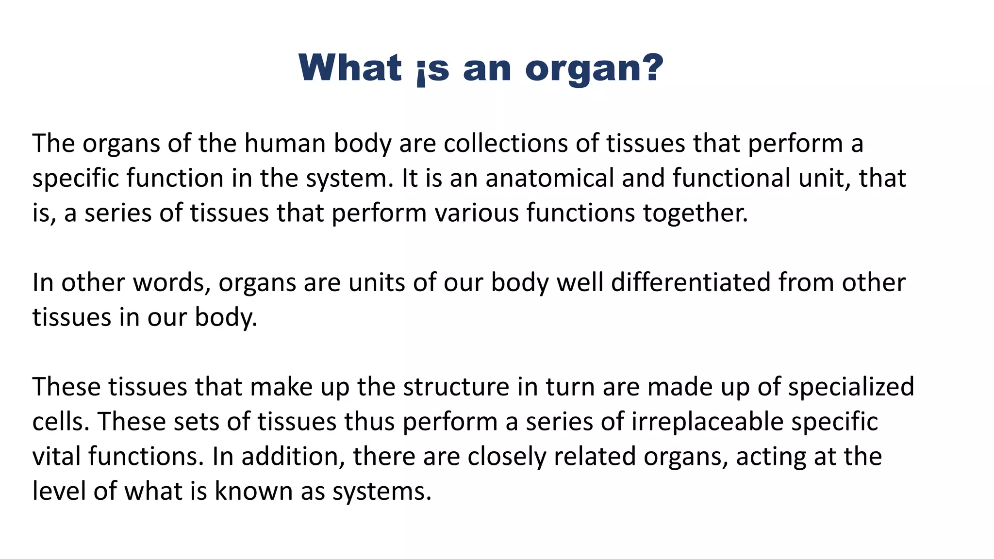 Internal organs and functions - medical information | PPTX
