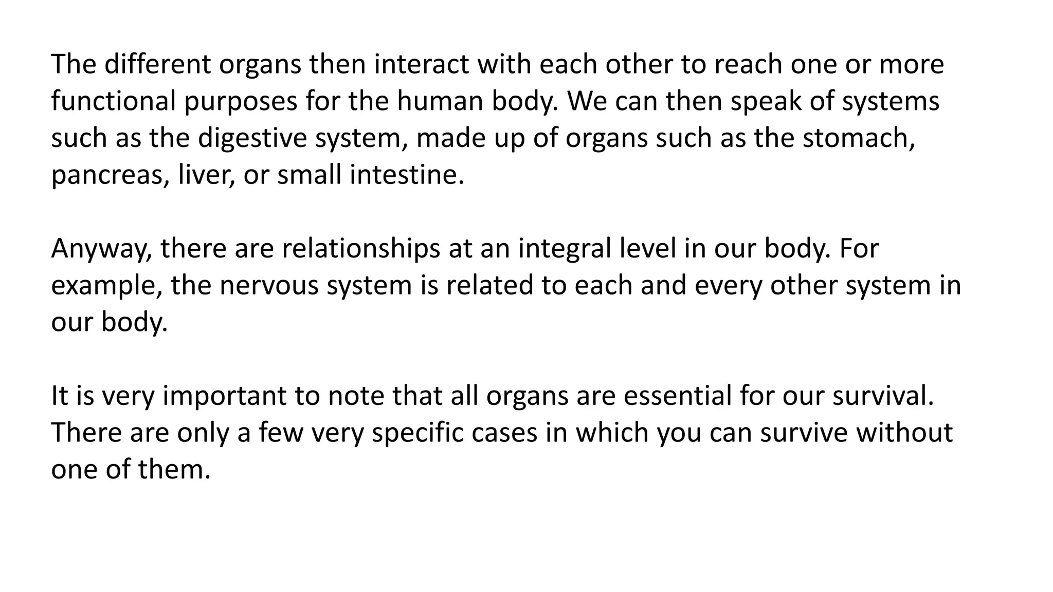 Internal organs and functions - medical information | PPTX