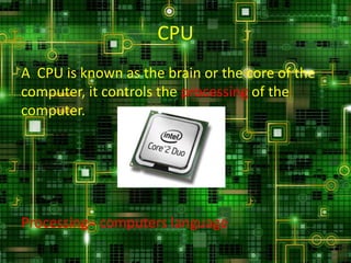 Internal parts of a computer and their functions | PPTX