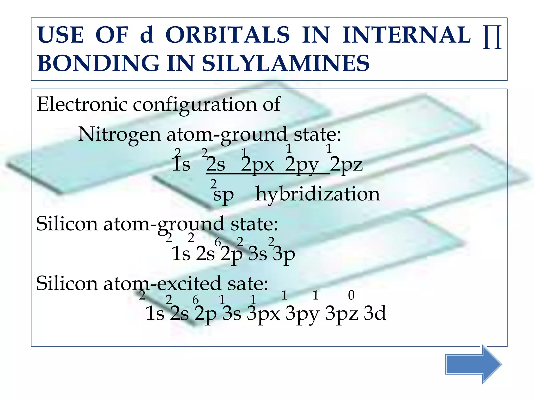Internal pie bonding in silylamine | PPTX