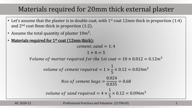 Internal plaster thickness | PPT