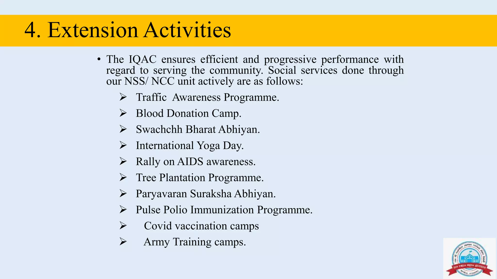 NAAC Visit Presentation of Internal Quality Assurance Cell | PPTX