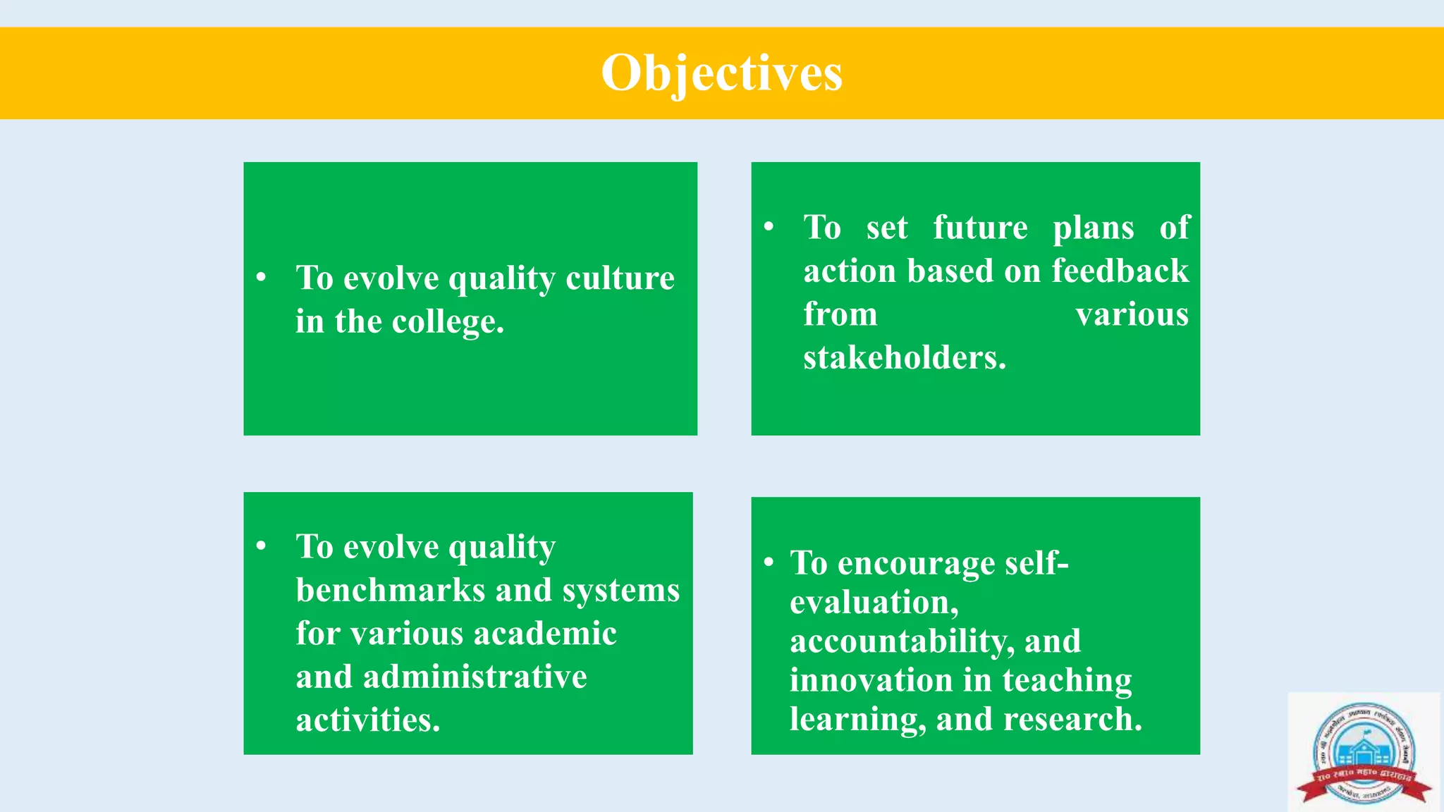 NAAC Visit Presentation of Internal Quality Assurance Cell | PPTX