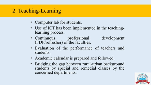 NAAC Visit Presentation of Internal Quality Assurance Cell | PPTX