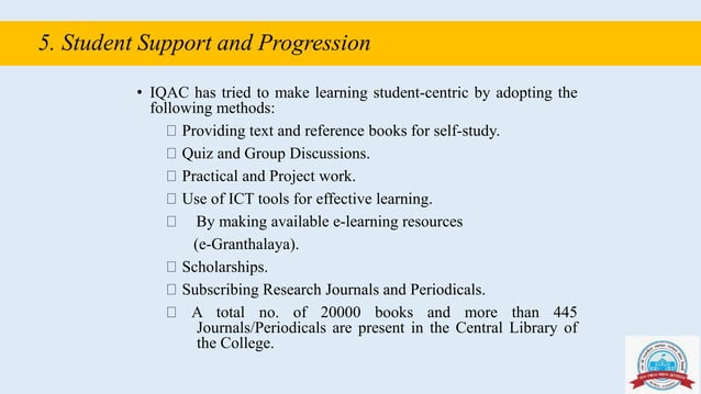 NAAC Visit Presentation of Internal Quality Assurance Cell | PPTX