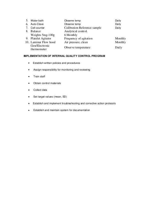 Internal quality control in blood bank testing