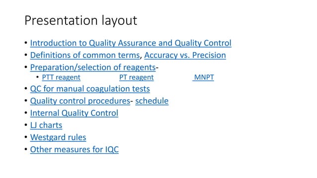 Internal quality control (IQC) in coagulation lab | PPSX