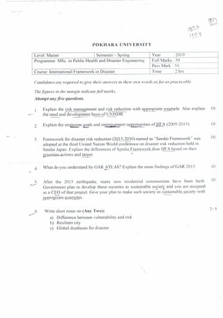 Msc. in PHDE Internal question 1st semester | PDF