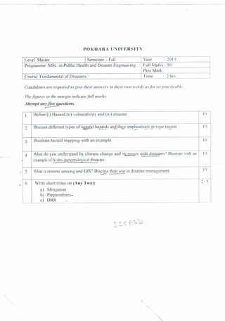 Msc. in PHDE Internal question 1st semester | PDF