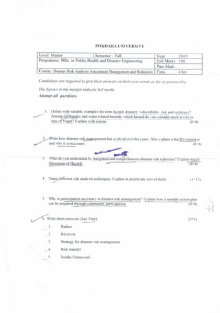 Msc. in PHDE Internal question 1st semester | PDF