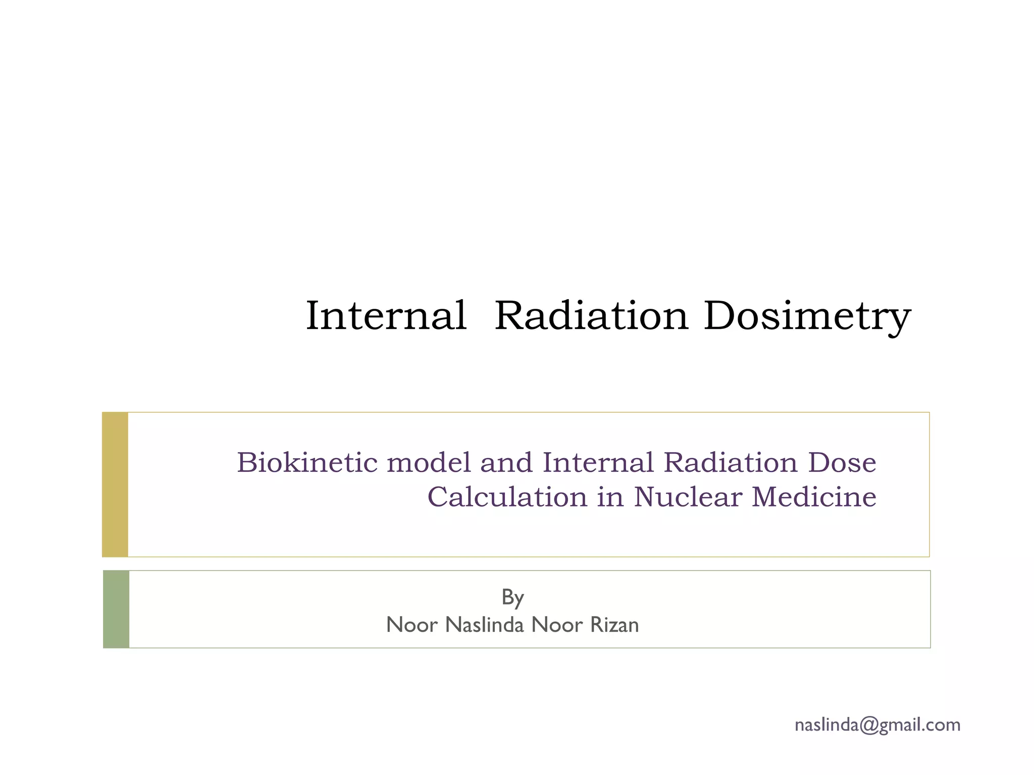 Internal radiation dosimetry | PDF