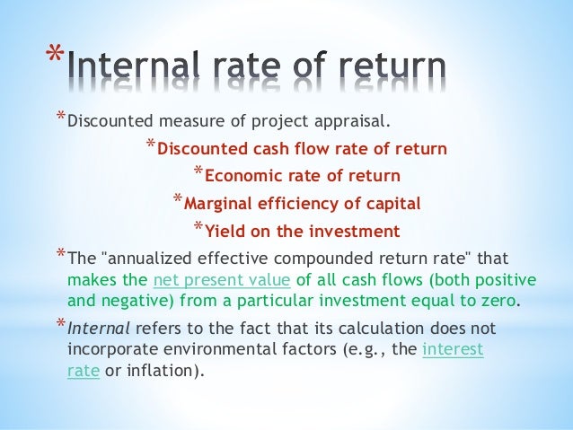 Internal rate of return