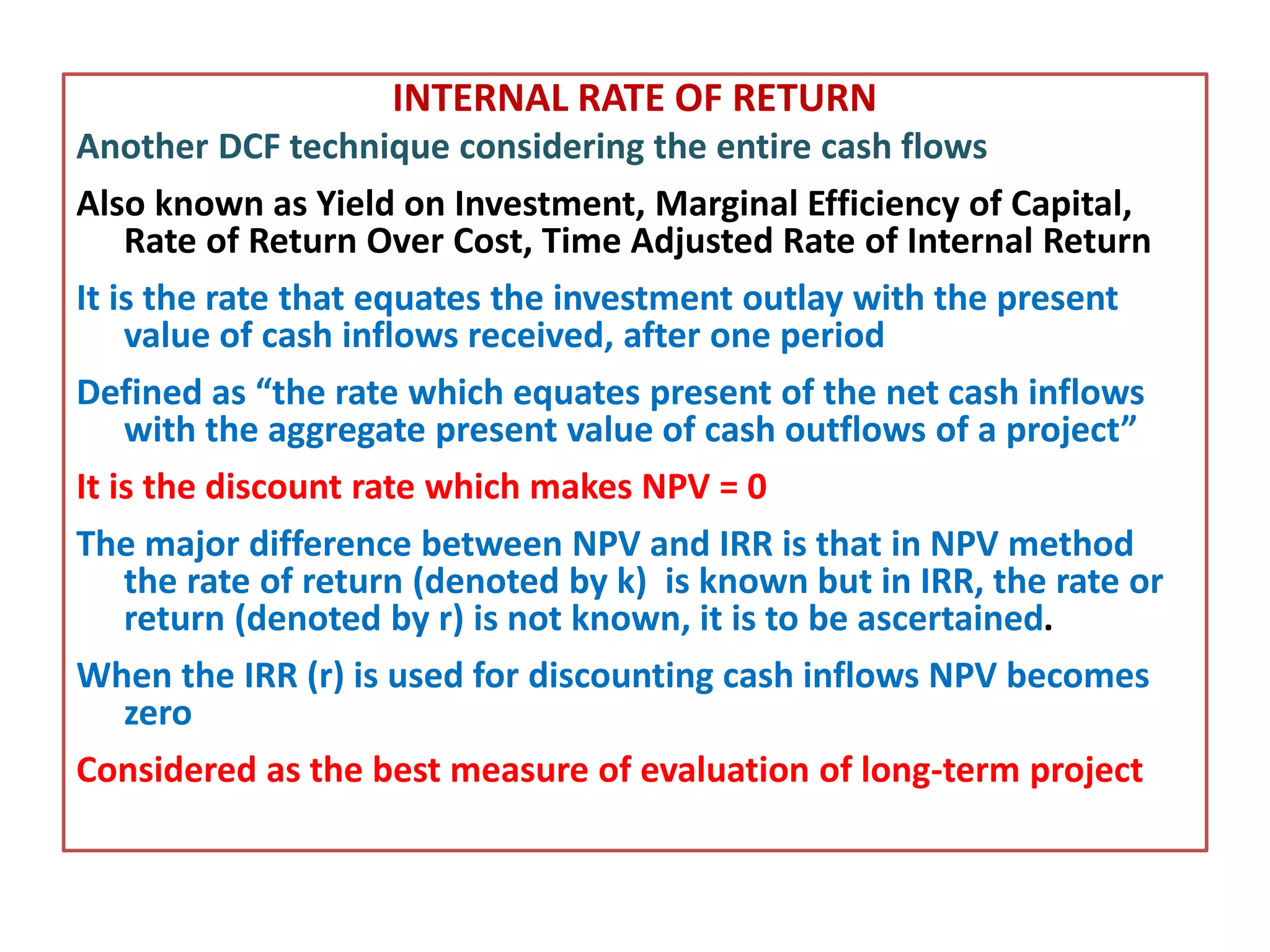 Internal rate of return | PPTX