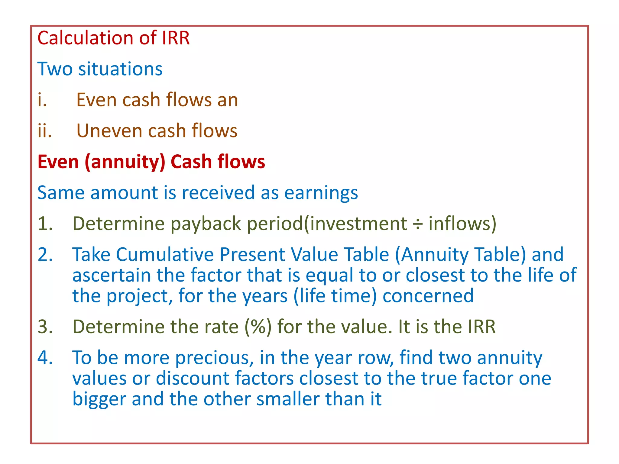 Internal rate of return | PPTX