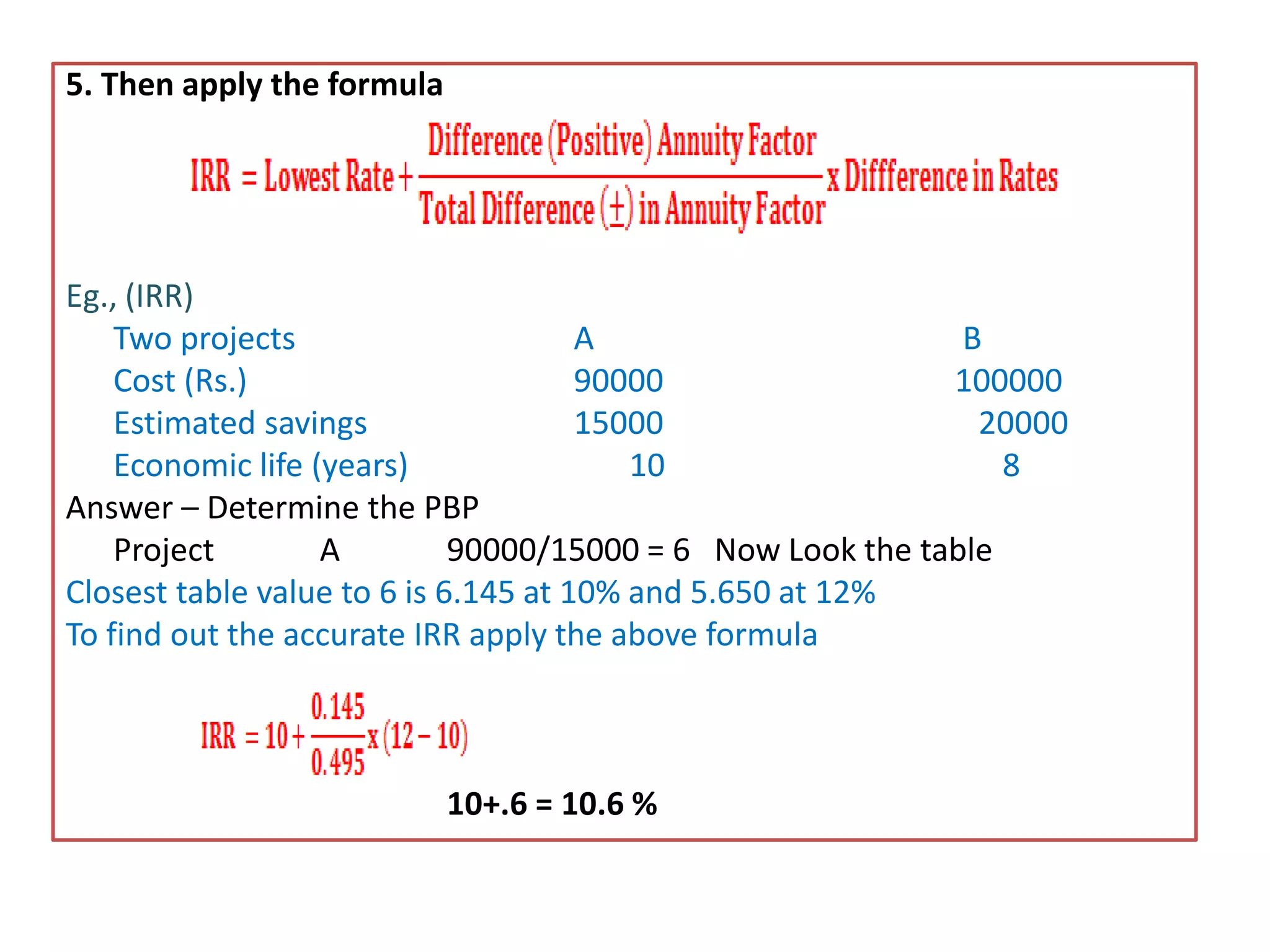 Internal rate of return | PPTX