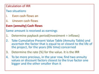 Internal rate of return | PPTX