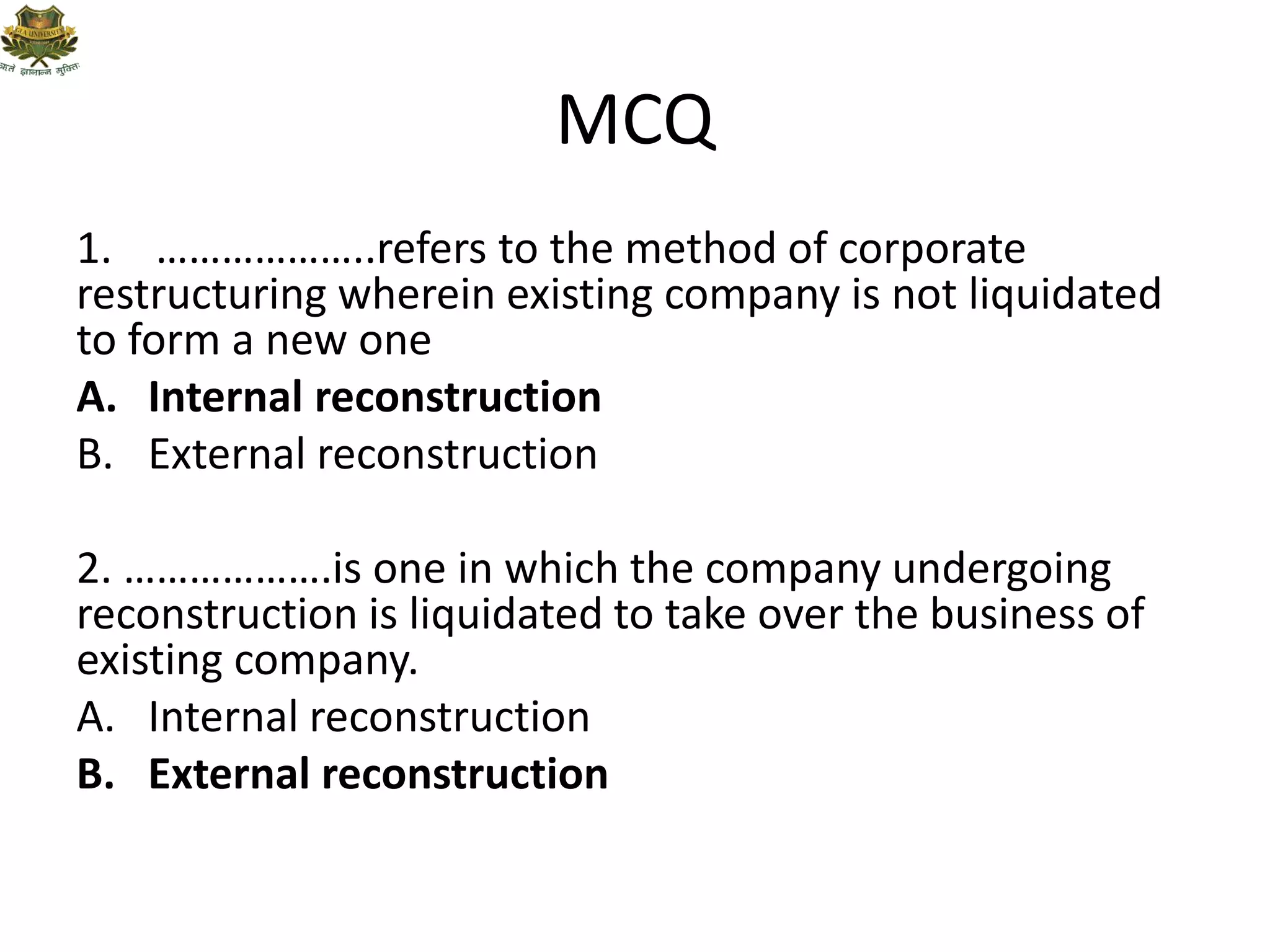 Internal reconstruction | PPTX