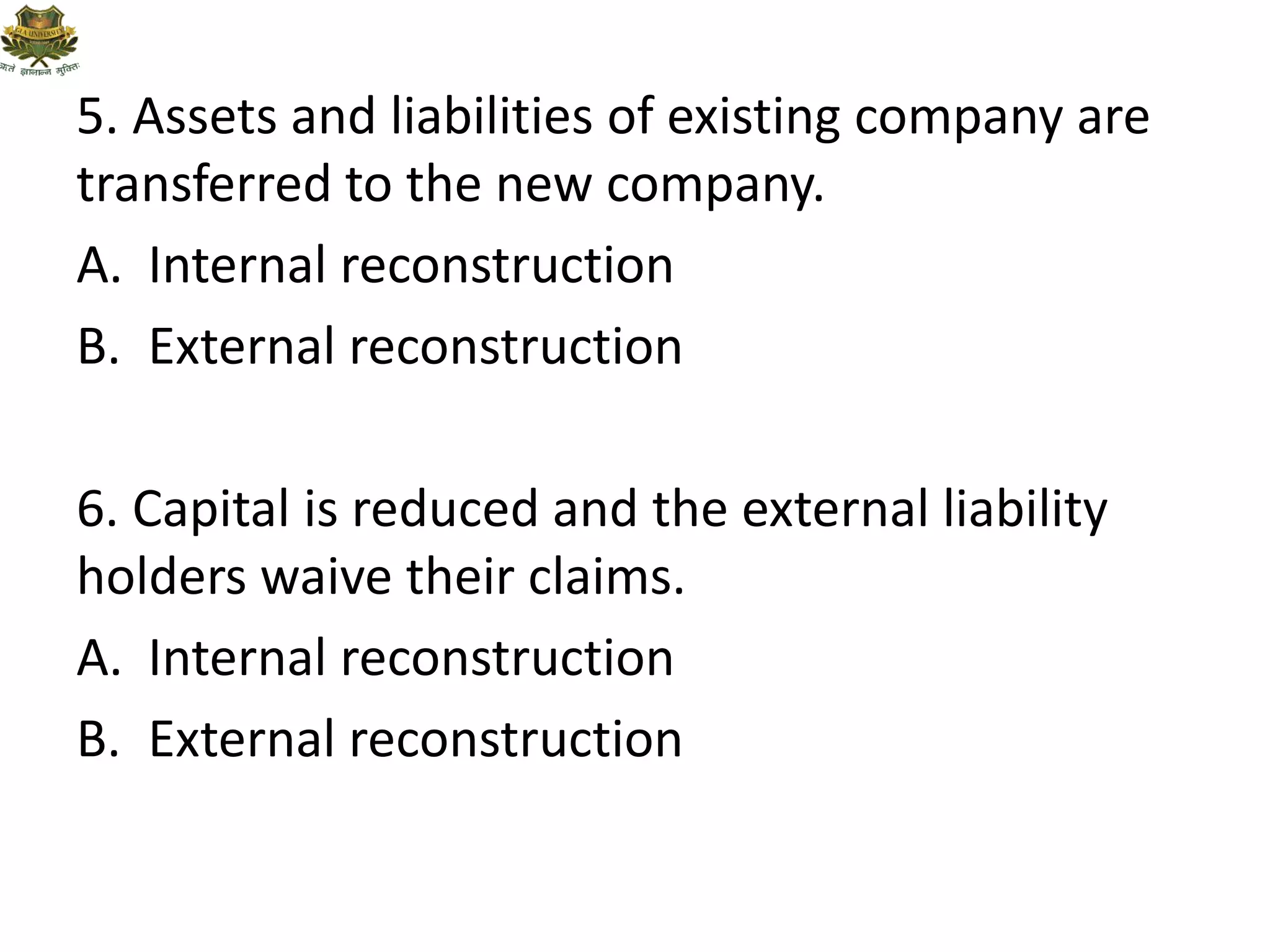 Internal reconstruction | PPTX