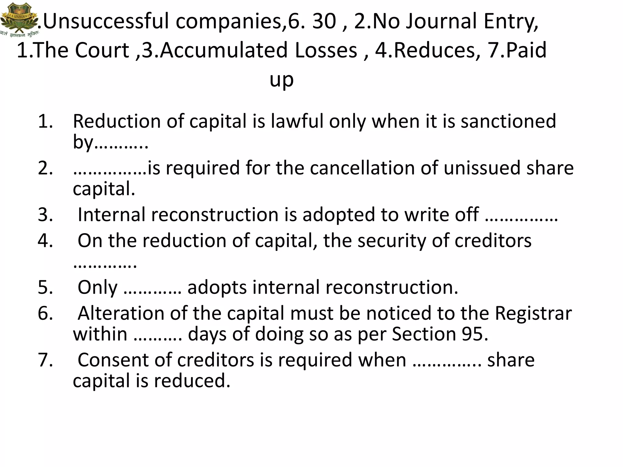 Internal reconstruction | PPTX