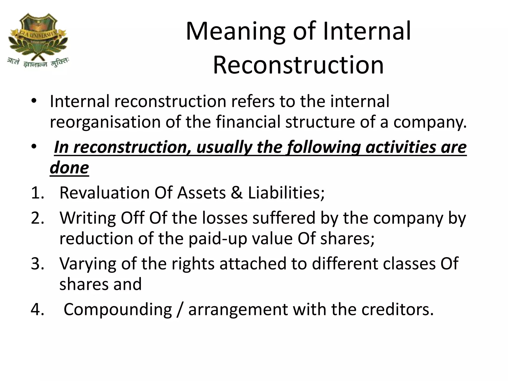 Internal reconstruction | PPTX