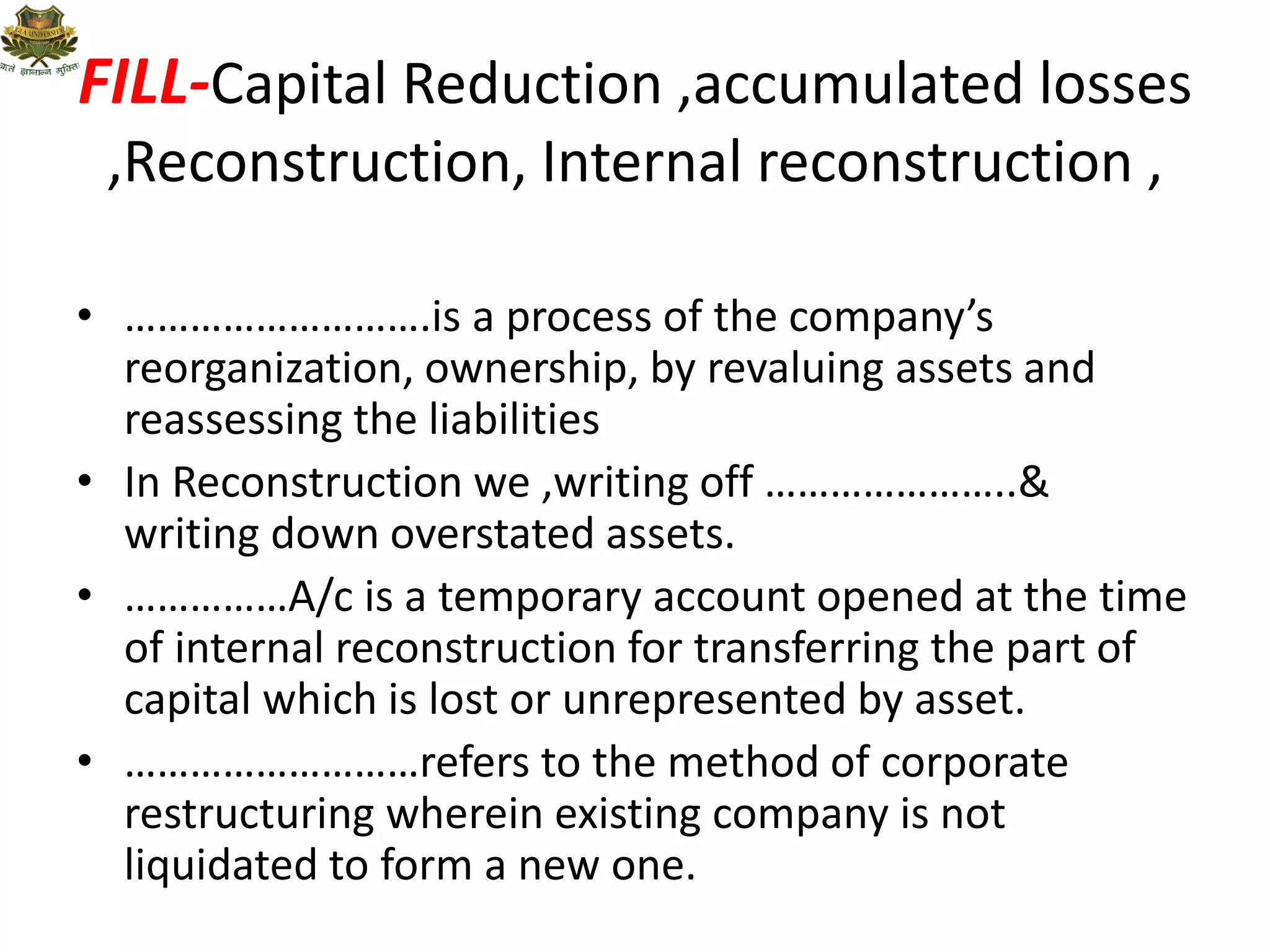 Internal reconstruction | PPTX