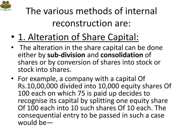 Internal reconstruction | PPTX