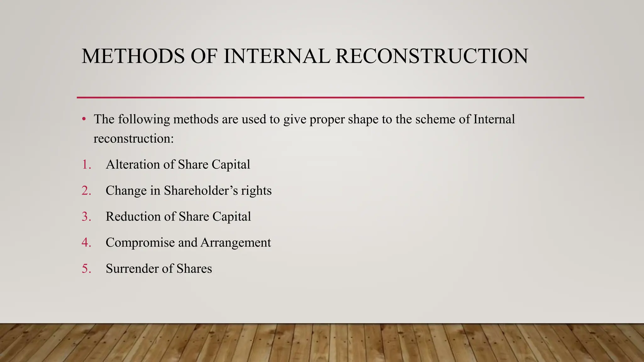 Internal Reconstruction Corporate accounting by bhumika Garg | PPTX